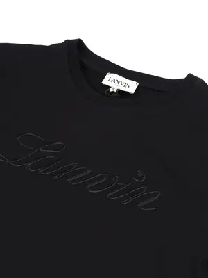 LANVIN Logo Embroidered Round Neck T-shirt