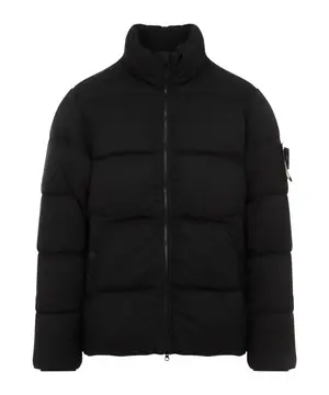 Stone Island Zipped Padded Jacket With Logo Patch