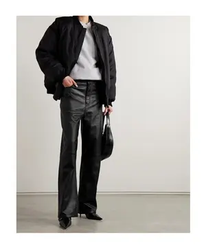 Wardrobe.NYC Low-rise Wide-leg Leather Trousers