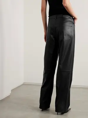 Wardrobe.NYC Low-rise Wide-leg Leather Trousers