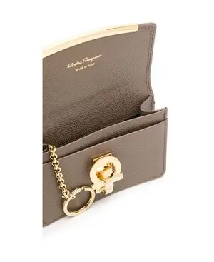 FERRAGAMO Gancini Card Case - Gray