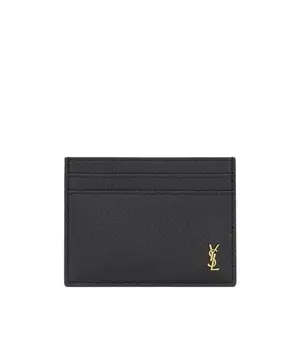 Saint Laurent Tiny Cassandre Card Case - Black