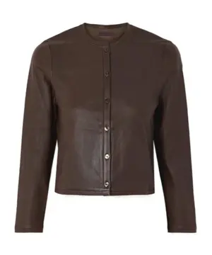 Stouls Cropped Leather Cardigan