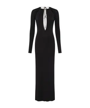 MARINE SERRE Draped Keyhole Maxi Dress