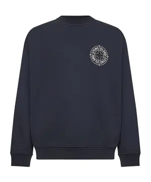 Stone Island Logo Printed Crewneck Sweatshirt