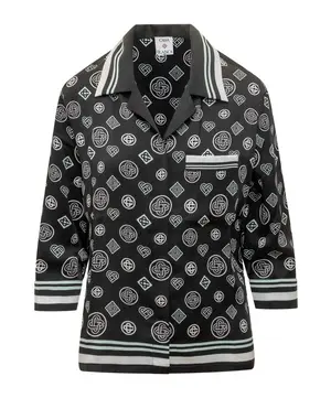 Casablanca Printed Pajama Top - Black
