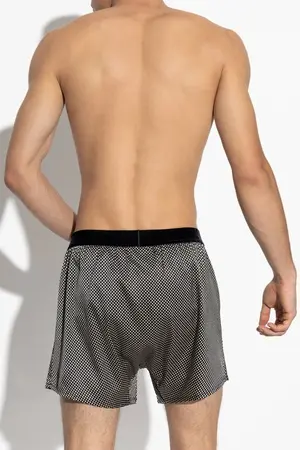 TOM FORD Polka-dot Logo-waist Boxers - Black
