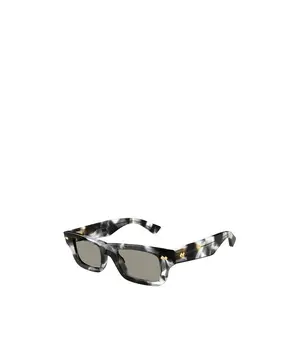 Bottega Veneta Rectangular Acetate Sunglasses - Black