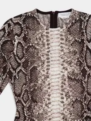 Gabriela Hearst Aalia Snake Print Bell Sleeve Dress