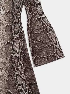 Gabriela Hearst Aalia Snake Print Bell Sleeve Dress