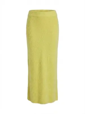 Soft Goat Cashmere Maxi Skirt - Lime