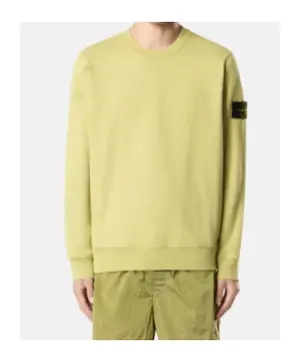 Stone Island Crewneck Sweatshirt With Elasticated Cuffs - Fern