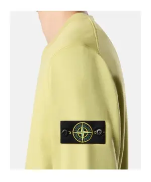 Stone Island Crewneck Sweatshirt With Elasticated Cuffs - Fern