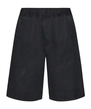 44 LABEL GROUP Embossed-logo Knee-length Shorts - Black