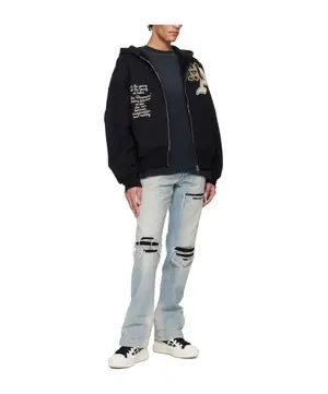 Amiri Logo Patch Zip-up Hoodie