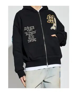 Amiri Logo Patch Zip-up Hoodie