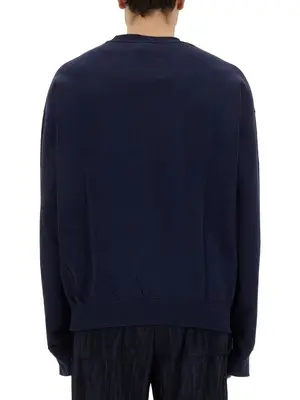 FAMILY FIRST Crew Neck Sweatshirt With Heart Embroidery