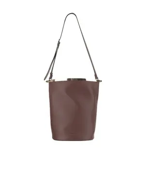 TOD'S Logo Embossed Bucket Bag - Red