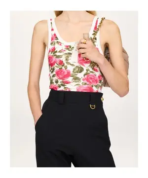 Chloé Henley Floral Print Tank Top - Multicolor