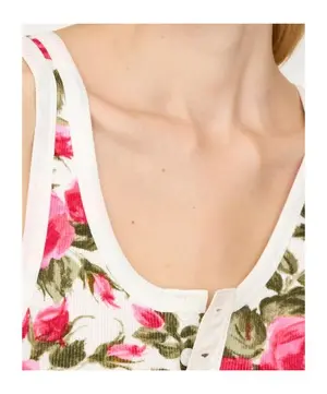 Chloé Henley Floral Print Tank Top - Multicolor