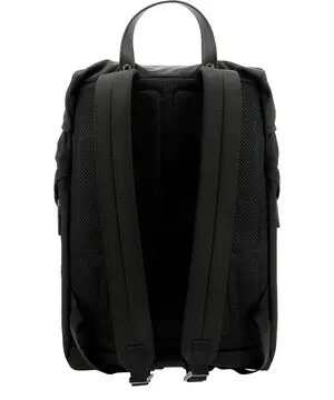 Prada Re-nylon Logo Plaque Buckled Backpack - Black