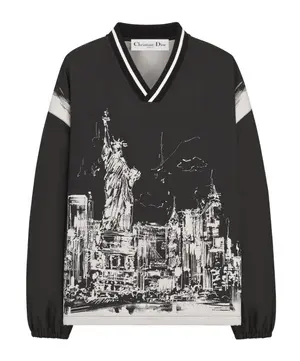Dior Pullover Anorak With V-neck And Drawstring Hem