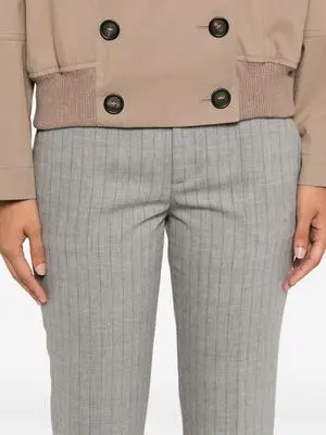 TWINSET Trousers With Belted Waist And Metal Logo Detail - Gray
