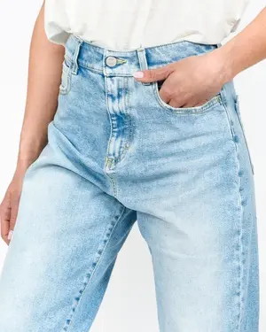 Icons Name Faded Zipper Denim Pants