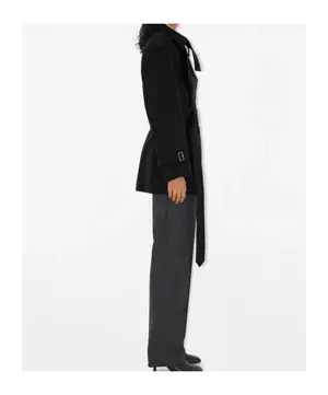Burberry Double-breasted Belted Jacket With Checked Lining