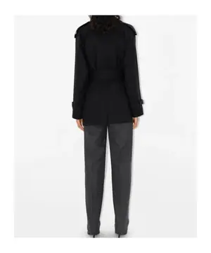 Burberry Double-breasted Belted Jacket With Checked Lining
