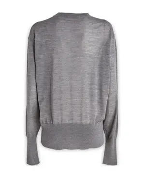 Stella McCartney Cut-out Detail Crewneck Knitted Top - Gray