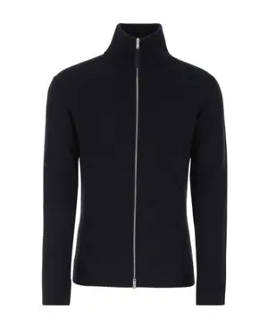 MAISON MARGIELA Zip-up Knitted Sweater - Black