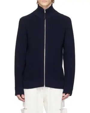 MAISON MARGIELA Zip-up Knitted Sweater - Black
