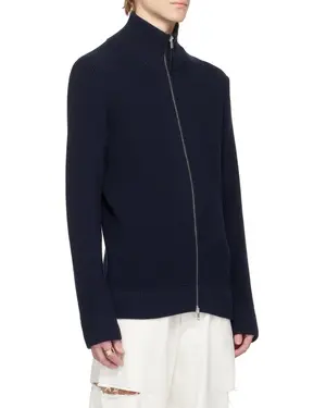 MAISON MARGIELA Zip-up Knitted Sweater - Black