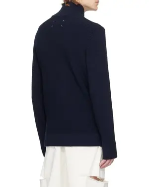 MAISON MARGIELA Zip-up Knitted Sweater - Black