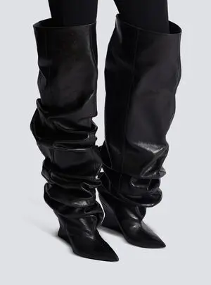 Balmain Wedge Thigh-high Boots