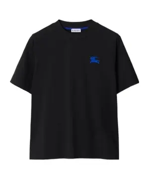 Burberry Crewneck T-shirt With Embroidered Equestrian Knight - Black
