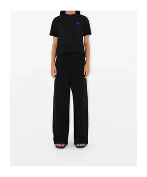 Burberry Crewneck T-shirt With Embroidered Equestrian Knight - Black