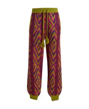 Gucci Patterned Jacquard Drawstring Pants - Brown