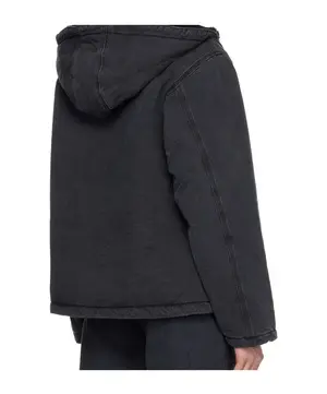 Carhartt Zip-up Hooded Jacket With Patch Pockets - Black