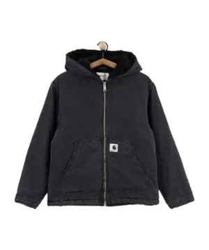 Carhartt Zip-up Hooded Jacket With Patch Pockets