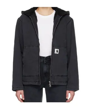 Carhartt Zip-up Hooded Jacket With Patch Pockets