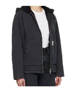 Carhartt Zip-up Hooded Jacket With Patch Pockets
