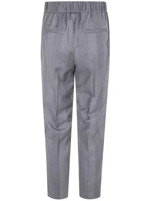 Peserico Herringbone Elasticated-waist Trousers - Gray
