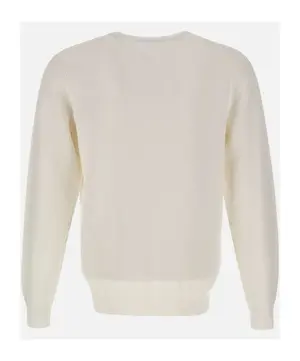 SUN 68 Honeycomb Crew Neck Knitted Jumper - White