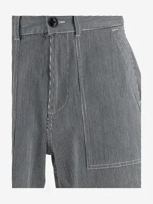 Woolrich Logo Tag Striped Bermuda Shorts - Gray