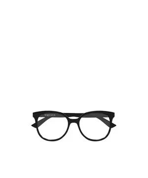 Alexander McQueen Round Frame Glasses - Black