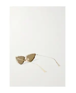 Dior Cat Eye Sunglasses With Crystal Embellishment