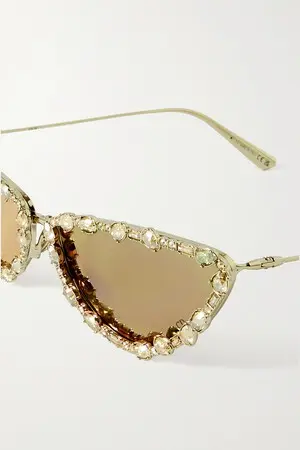 Dior Cat Eye Sunglasses With Crystal Embellishment