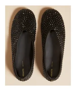 Khaite Marcy Crystal-embellished Ballerina Flats - Black